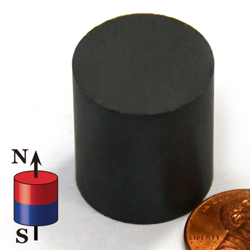 C8 Ceramic Magnet Slugs 7/8" x 1" | 6.2 lb Pull Strong Ferrite Cylinders