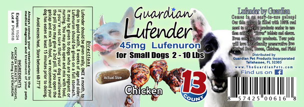 Lufender® 45mg Lufenuron monthly for Small Dogs 2-10Lbs