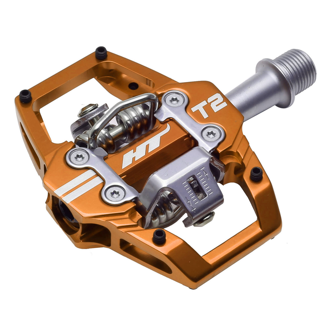 HT Pedals T2 Clipless Platform Pedals, CrMo - Root Beer - The Sport Factory