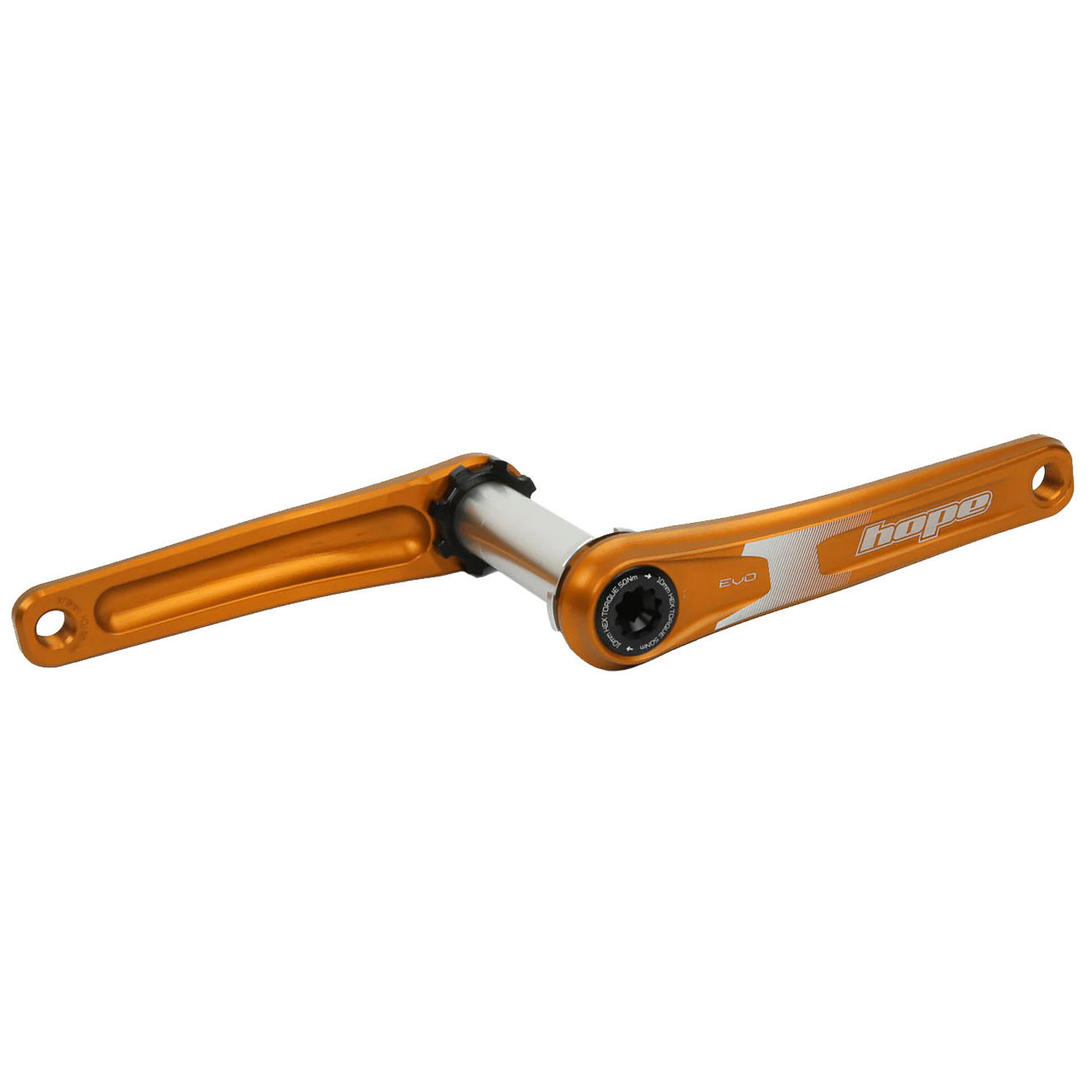 Hope Evo Crankset No Spider(68/73mm), 155mm, Orange NLS - The Sport Factory