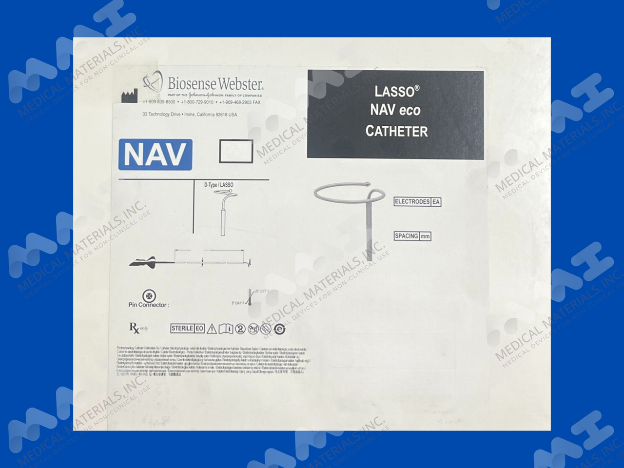 Lasso NAV Eco Catheter - Deflectable Tip - 8mm - D-Type/Blue - 7Fr x 115cm