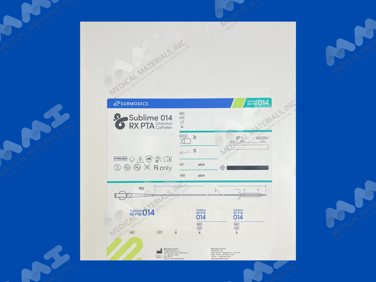Sublime Radial Access 014 RX PTA Dilatation Catheter - 3.0mm x 220mm x ...