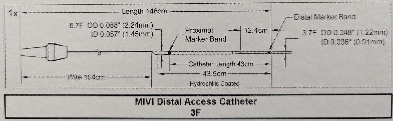 MIVI Q3 Distal Access Catheter - 3Fr x 148cm