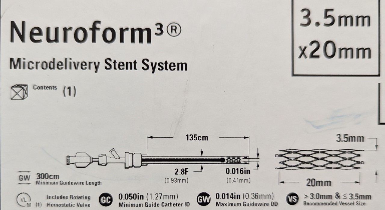 Neuroform3 Microdelivery Stent System - 3.5mm x 20mm