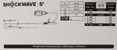 Shockwave S4 Peripheral Intravascular Lithotripsy Catheter - OTW - 4 ...