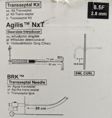 Transseptal Kit - Agilis NxT Steerable Introducer (Small Curl) and BRK ...