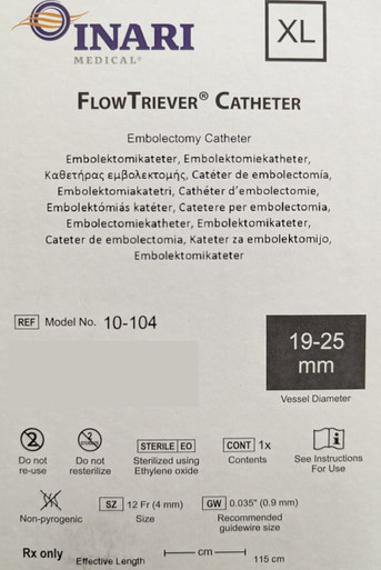 FlowTriever Embolectomy Catheter - XL - 19-25mm - Non-Expired