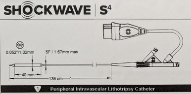 Shockwave S4 Peripheral Intravascular Lithotripsy Catheter & Cable ...