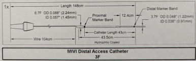 MIVI Q3 Distal Access Catheter - 3Fr x 148cm