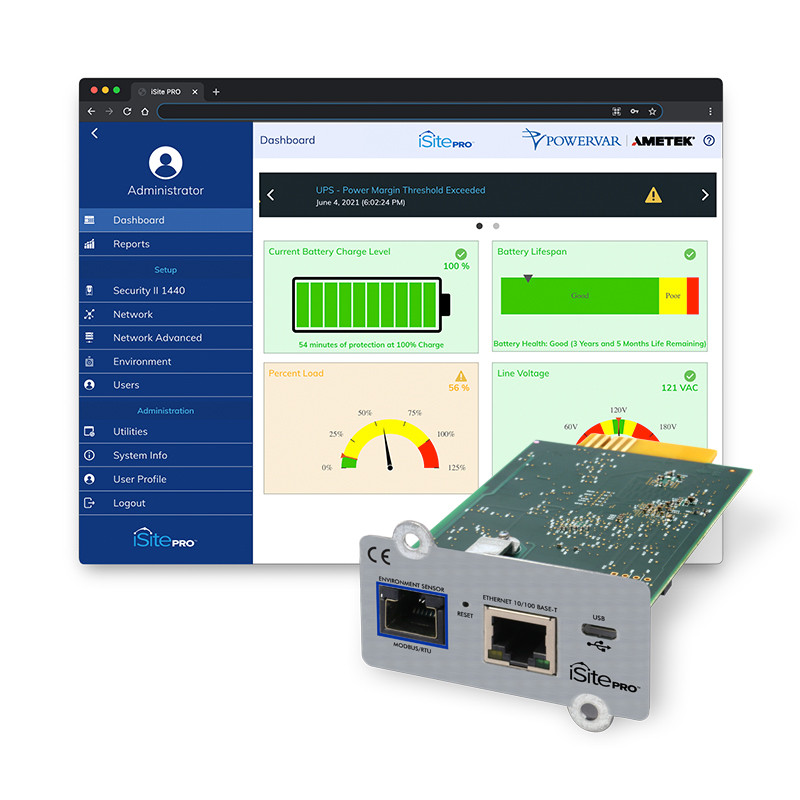 Network Adaptor - Long Card for Security II UPM Rackmount, Sinergy III ...