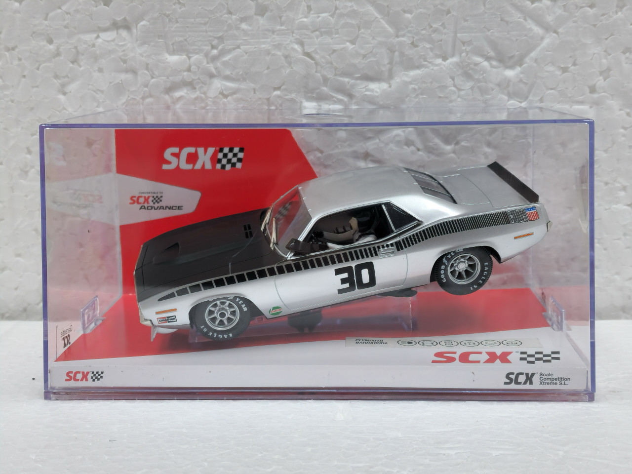 U10432X300 SCX Plymouth Trans Am AAR CUDA Silver 1970, #30 1:32 Slot ...