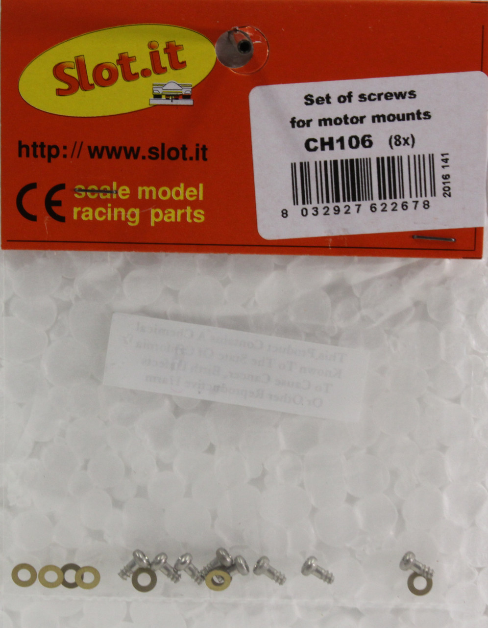 SICH106 Slot.it M2.2 X 4.5mm Motor Mount Screws And Washers 1:32 Slot ...
