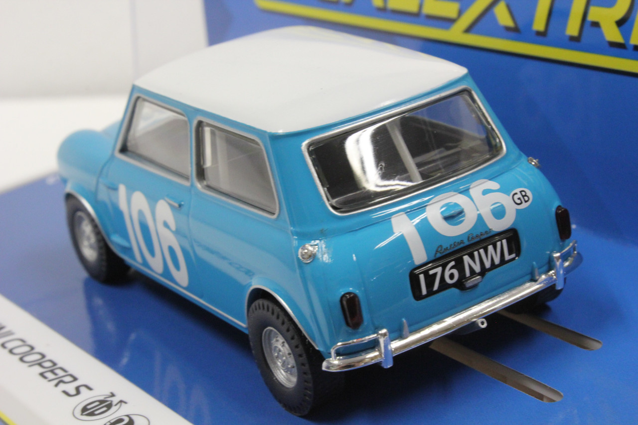 C3913 Scalextric Austin Mini Cooper S Targa Florio 1962 #106 1:32 Slot ...