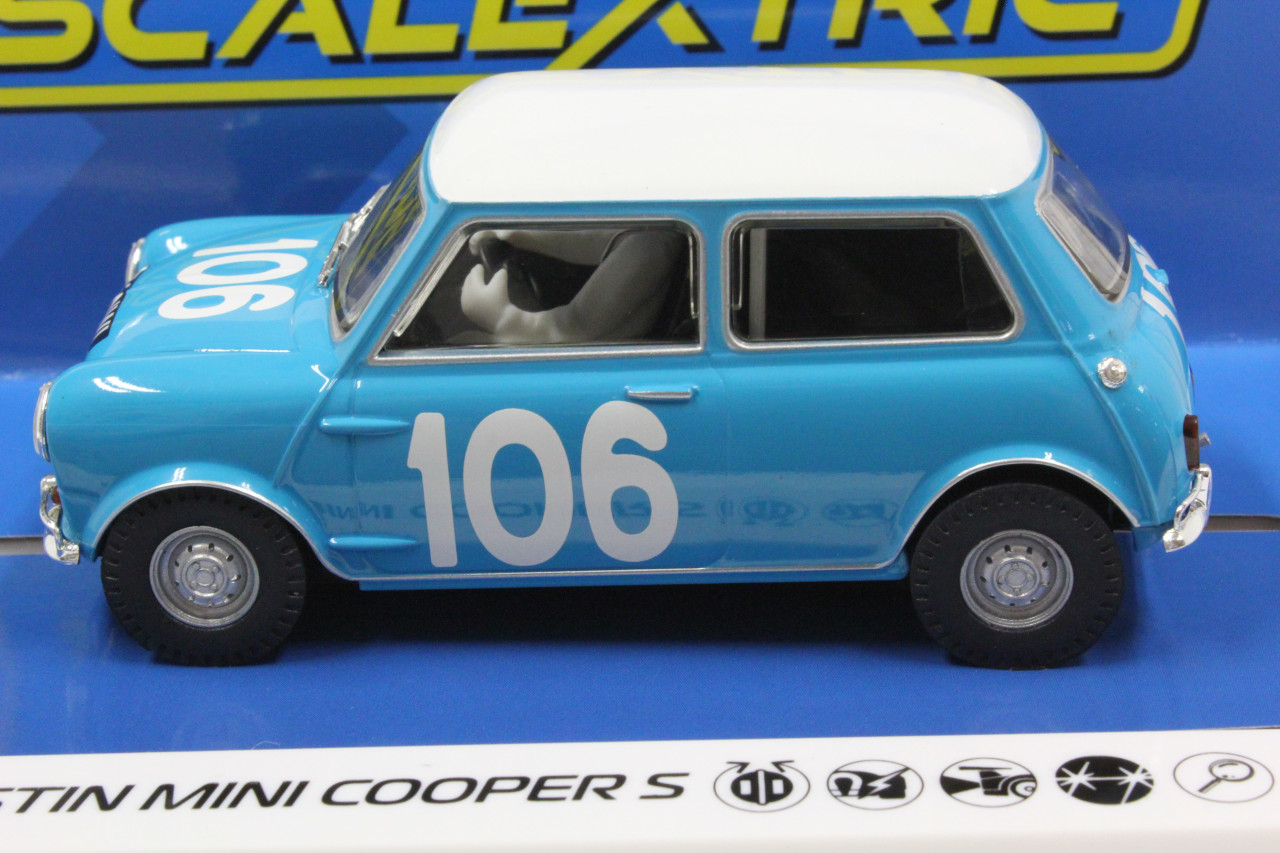 C3913 Scalextric Austin Mini Cooper S Targa Florio 1962 #106 1:32 Slot ...