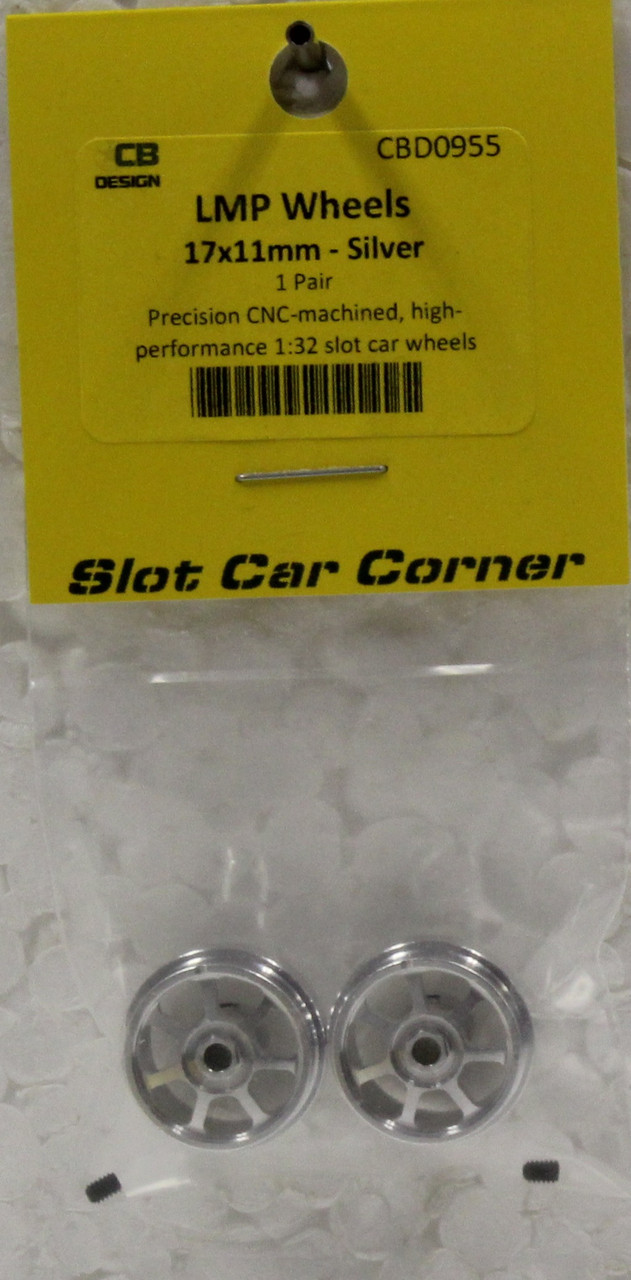 CBD0955 CB Design LMP Wheels 17x11mm (Silver) 1:32 Slot Car Part ...
