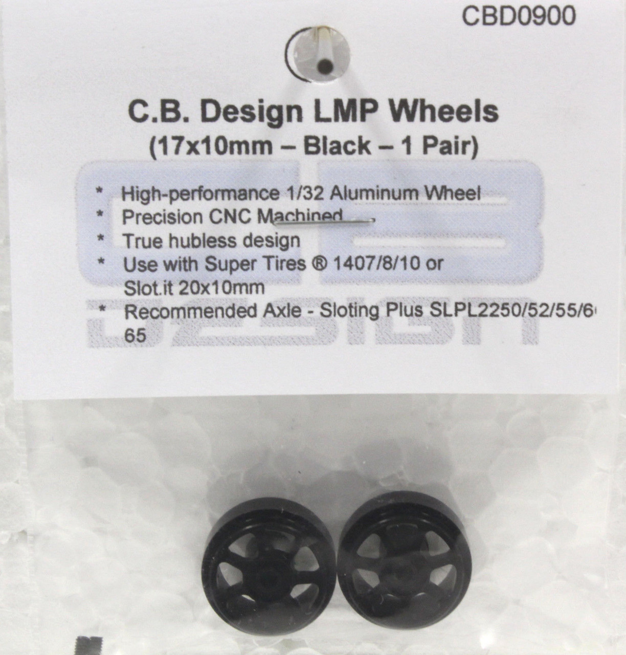 CBD0900 CB Design LMP Wheels 17x10mm (Black) 1:32 Slot Car Part - Great ...
