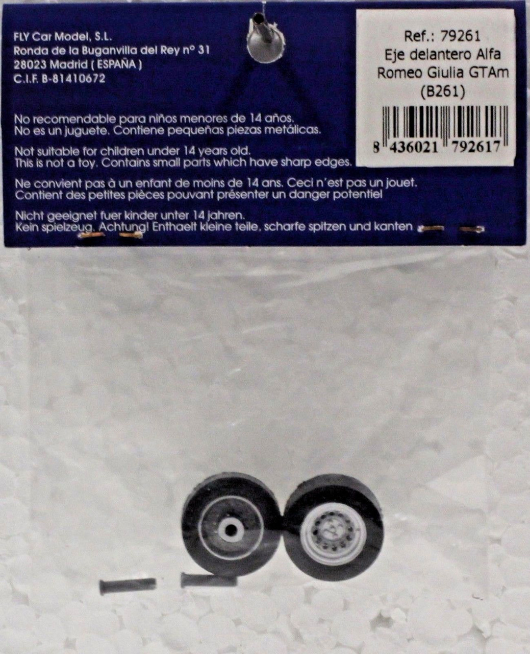 79261 (B261) Fly Alfa Romeo Giulia GTAm Stub Axles with Front Wheels 1: ...