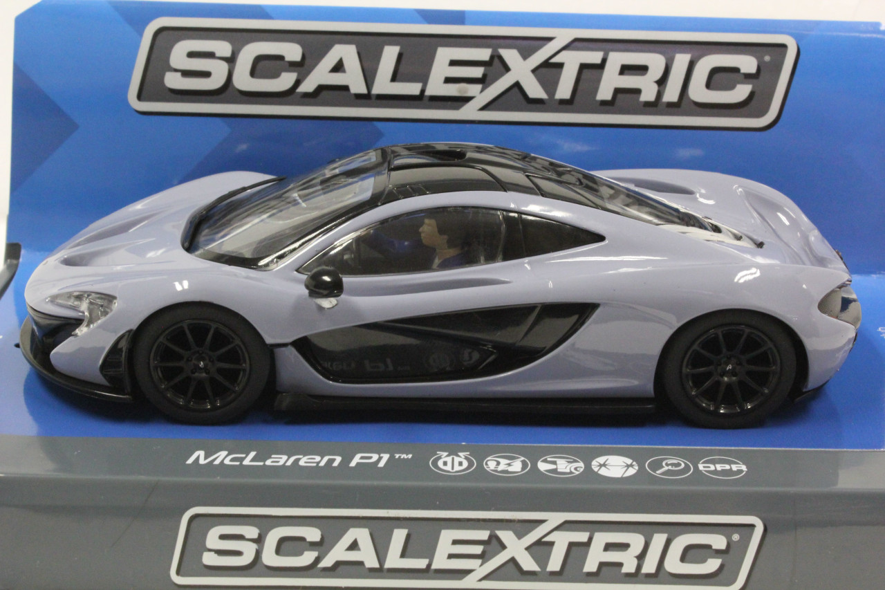 C3877 Scalextric McLaren P1 Ceramic Grey 1:32 Slot Car - Great Traditions