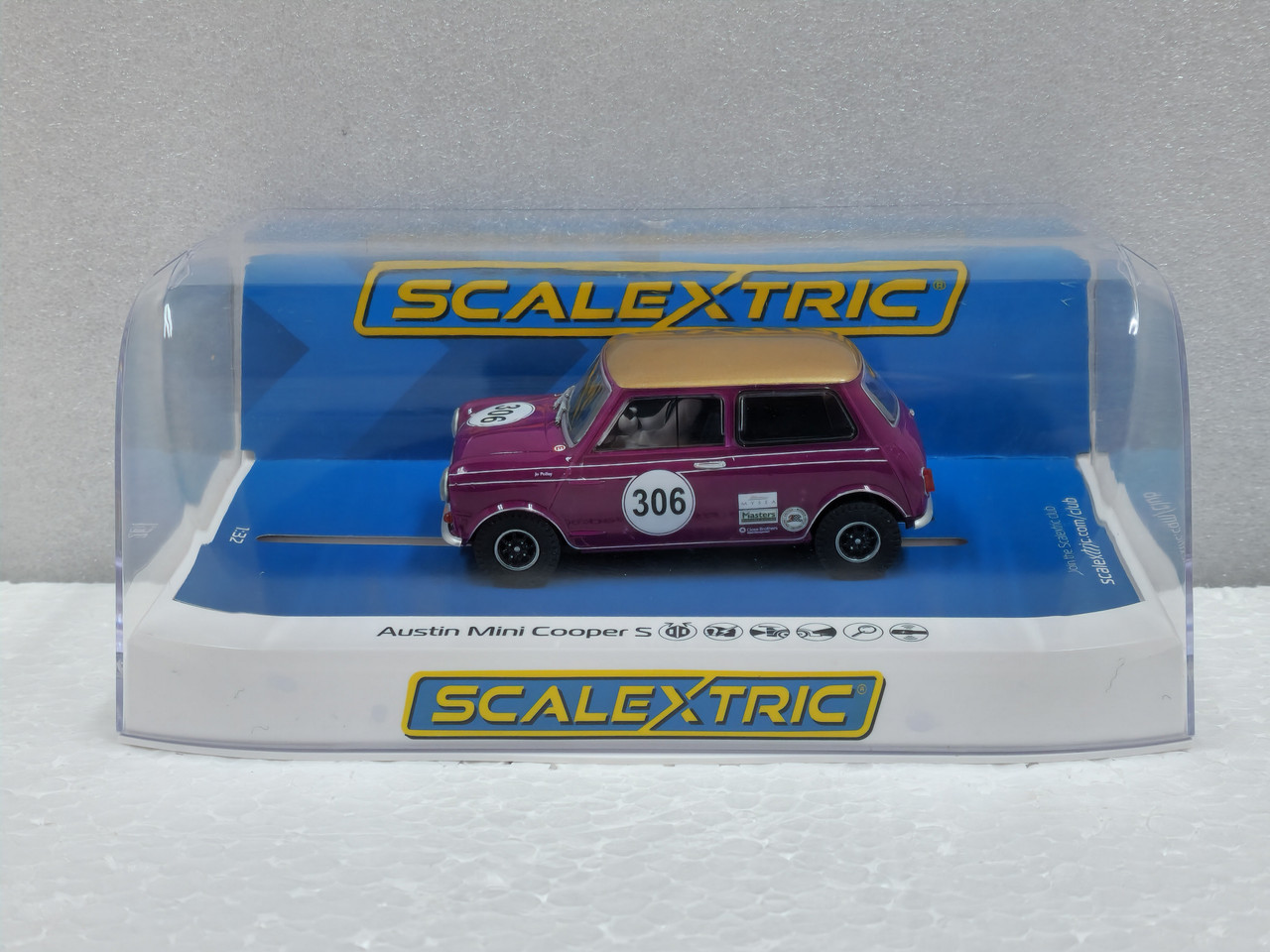 C4545 Scalextric Austin Mini Cooper S Jo Polley, #306 1:32 Slot Car ...