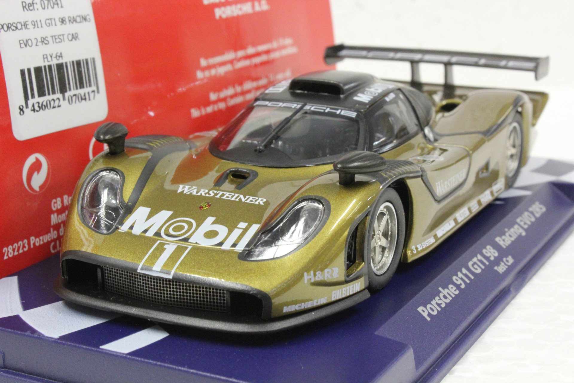 07041/FLY64 Fly Porsche 911 GT1 98 Racing EVO 2-RS Test Car 1:32 Slot ...