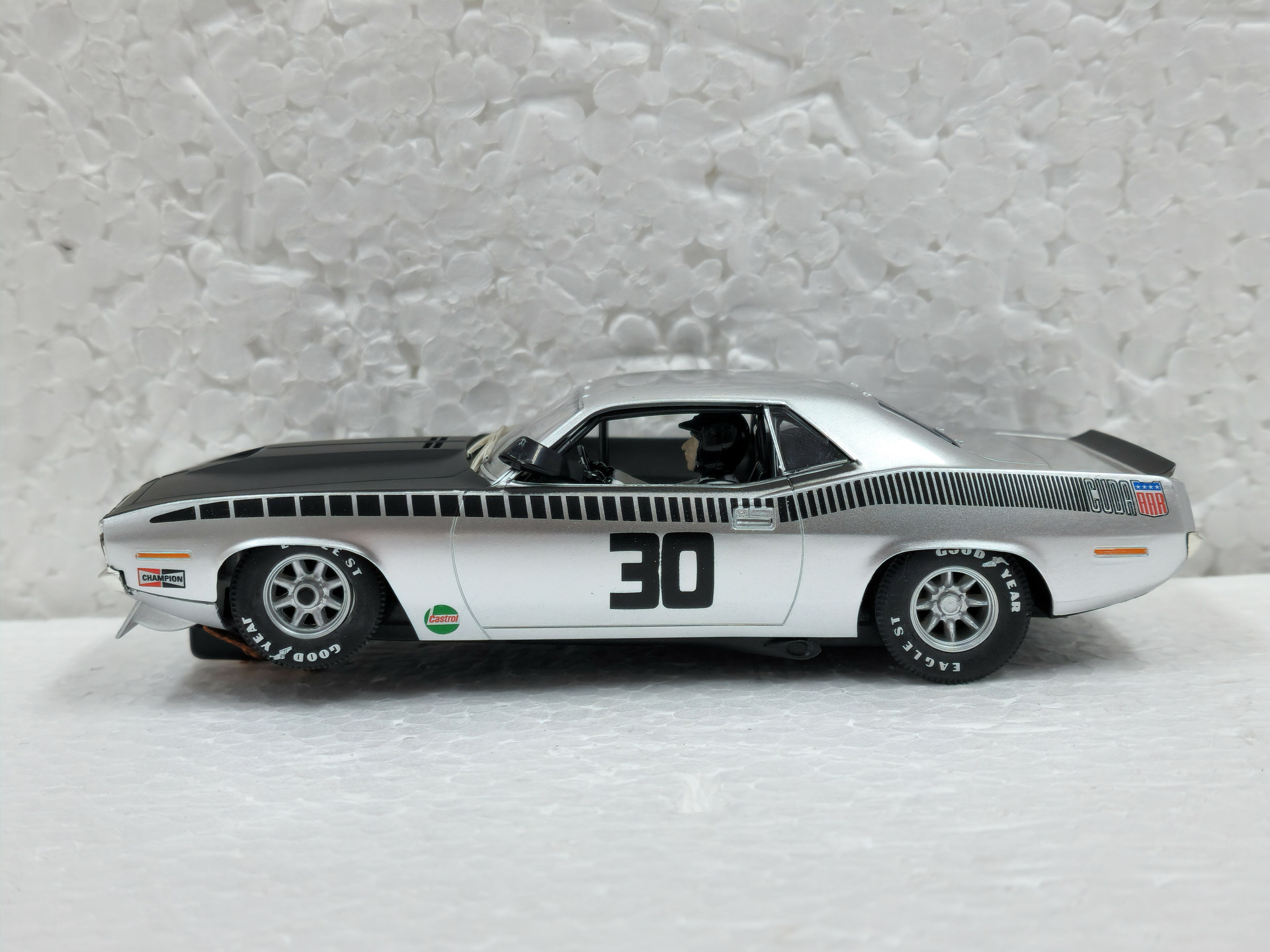 U10432X300 SCX Plymouth Trans Am AAR CUDA Silver 1970, #30 1:32 Slot ...