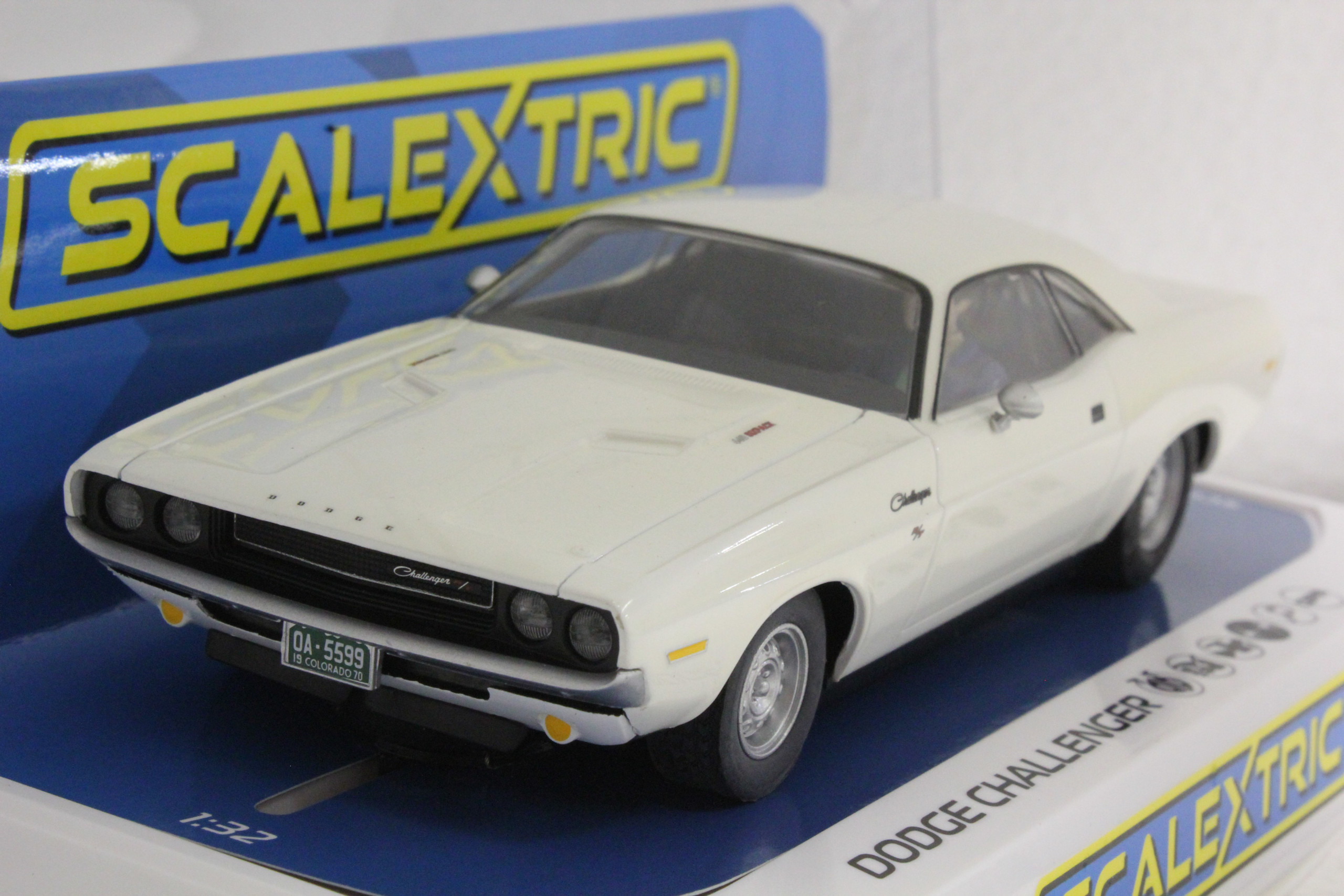 Scalextric C3935 Dodge Challenger White 1/32 Slot Car - Great Traditions