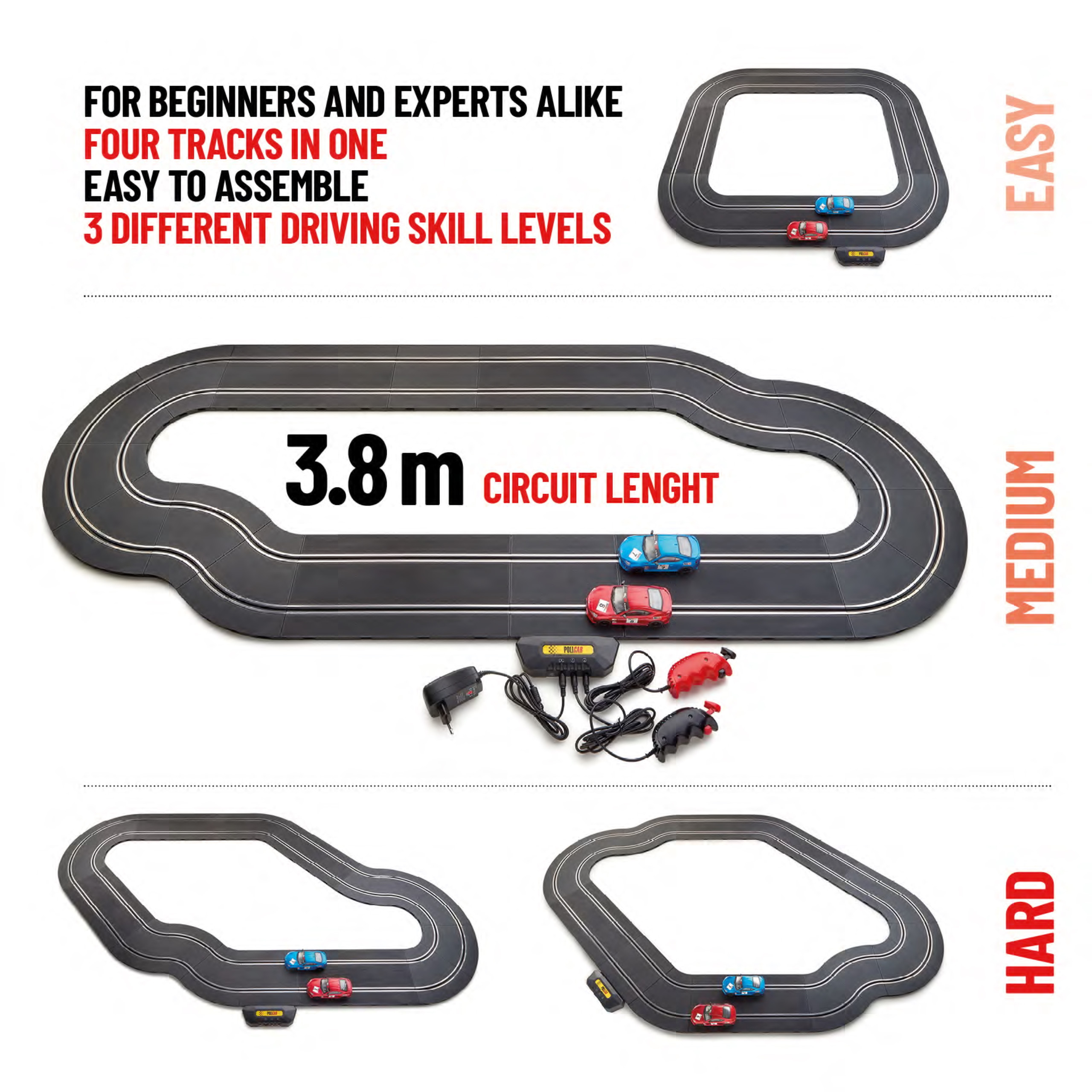 PT001A Policar BRZ Drift 1:32 Slot Car Racing Set - Great Traditions