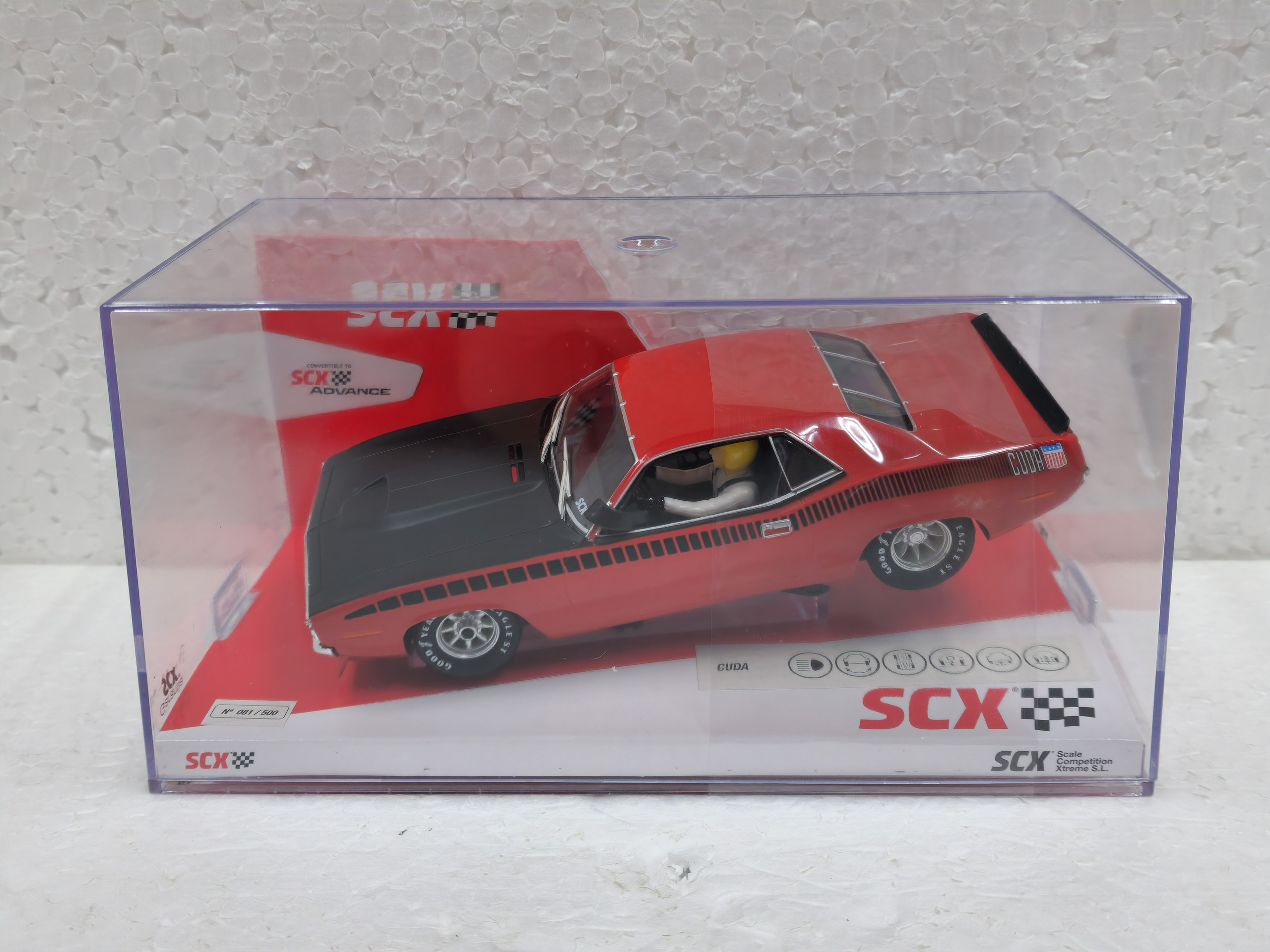 U10444X300 SCX Plymouth Trans Am AAR CUDA Rallye Red 1970 1:32 Slot Car ...