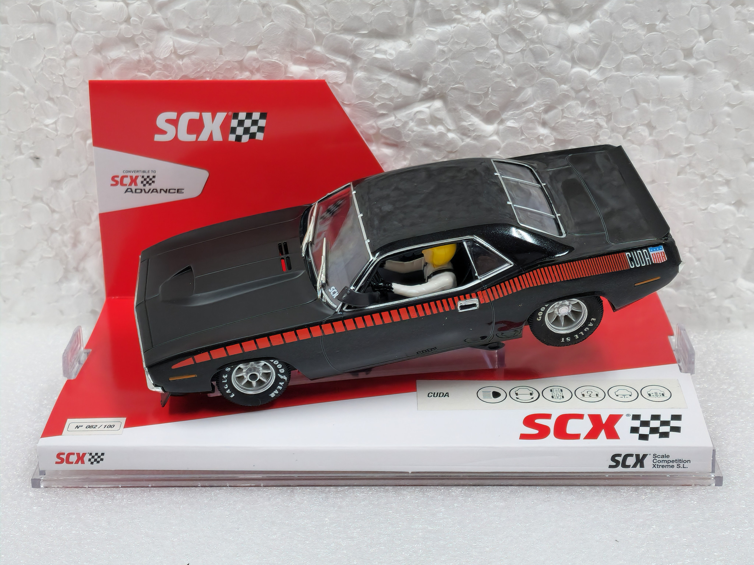 U10448X300 SCX Plymouth Trans Am AAR CUDA Tuxedo Black 1970 1:32 Slot ...