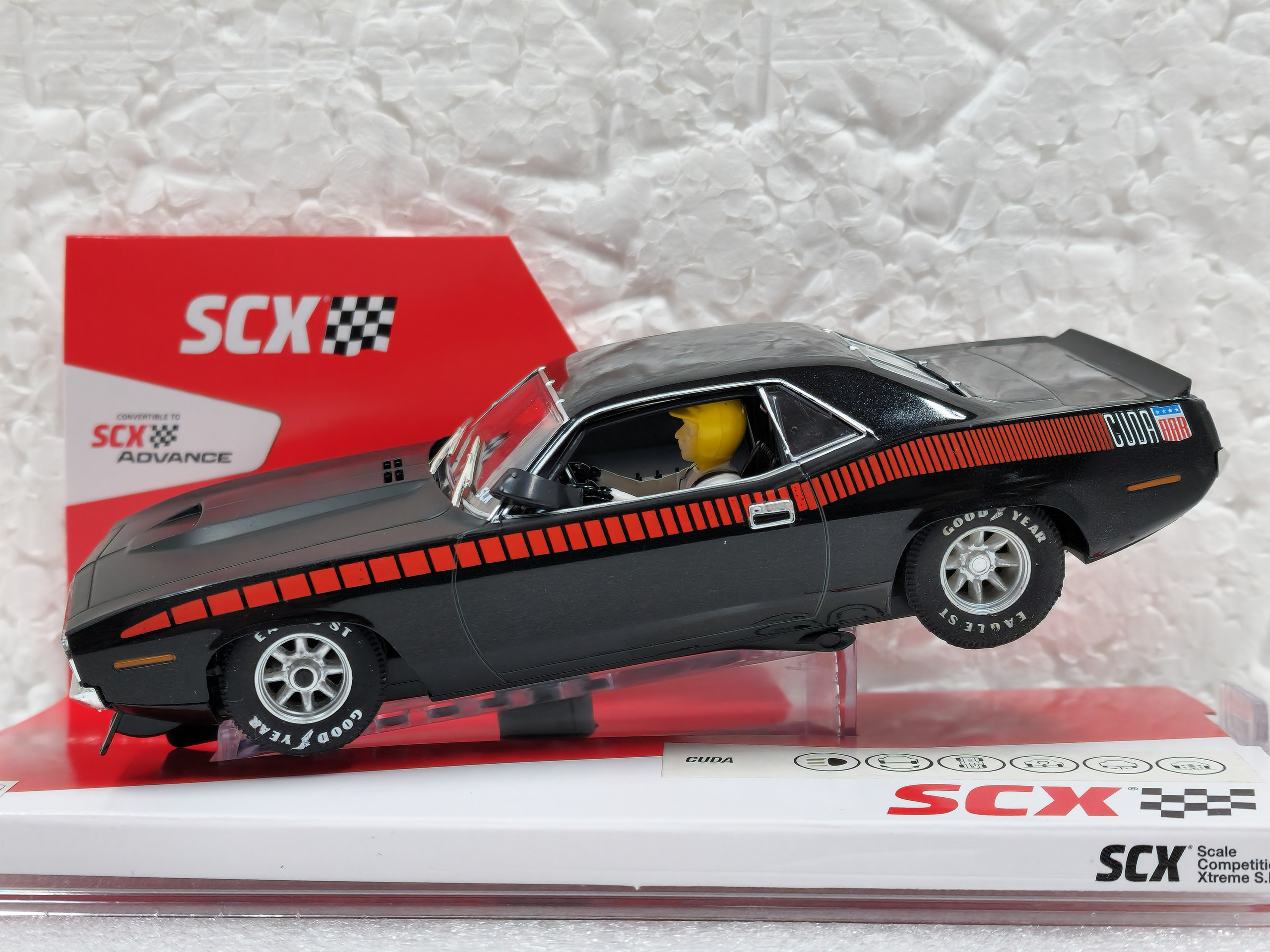 U10448X300 SCX Plymouth Trans Am AAR CUDA Tuxedo Black 1970 1:32 Slot ...