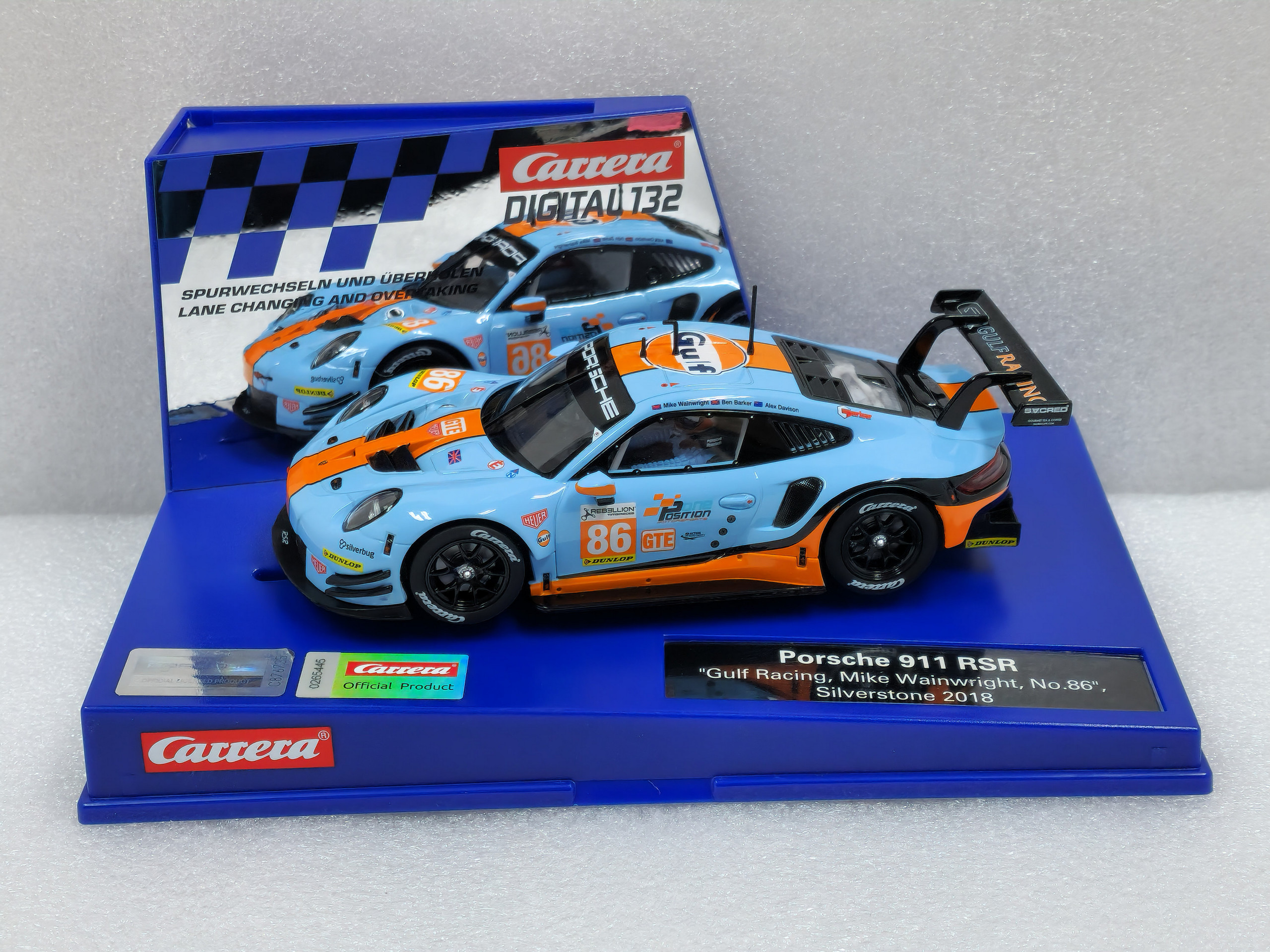 32019 Carrera Digital 132 Porsche 911 RSR Gulf Racing Silverstone 2018 ...
