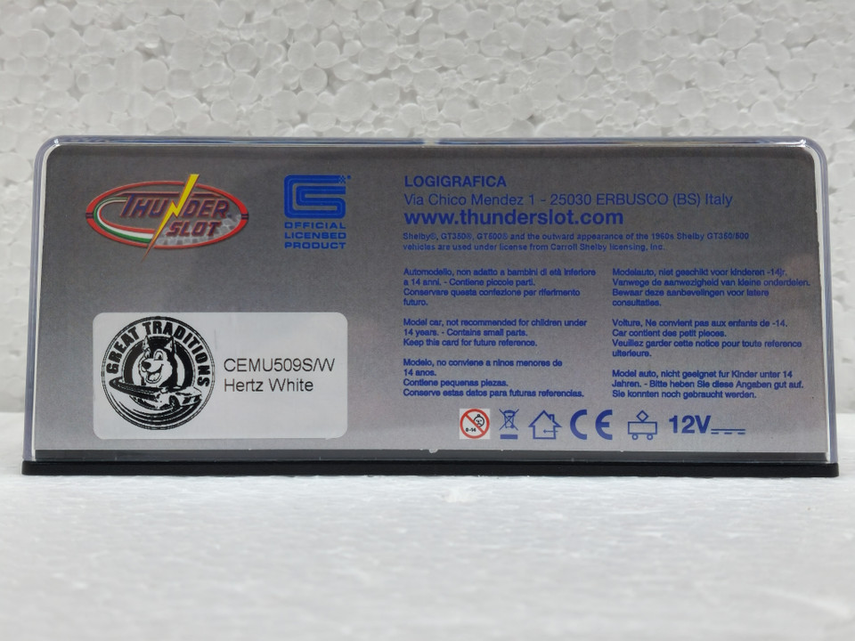 CEMU509S/W Thunderslot 1967 Shelby Mustang GT350H Hertz Reserve White ...