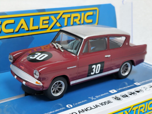 C4546 Scalextric Ford Anglia 105E Broadspeed, #30 1:32 Slot Car - Great ...