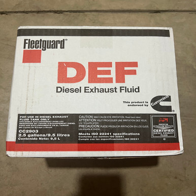 Fleetguard DEF Diesel Exhaust Fluid Cummins CC2903 2.5 Gallon Jug