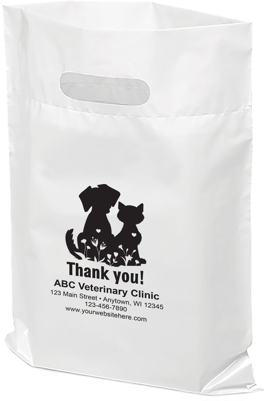 PTL59- Personalized Plastic Tote Bag - 12" x 15" (Multiple Bag ...