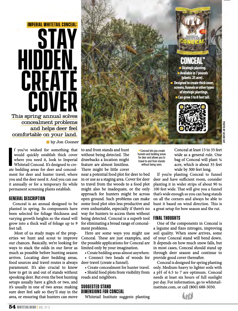 Conceal: Stay Hidden, Create Cover - Whitetail Institute