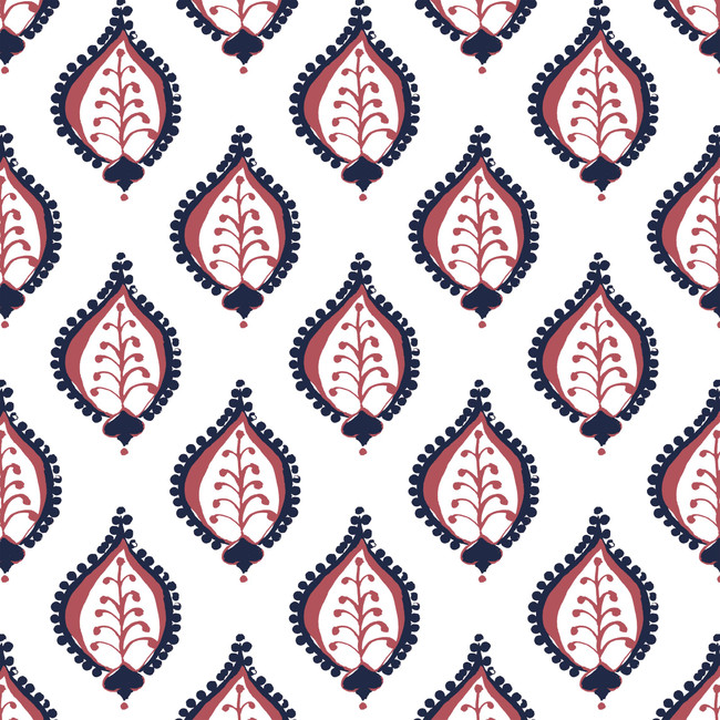 W04Vl-1 Gentle Navy Wallpaper by Aoc Wallcovering - Fabric Carolina