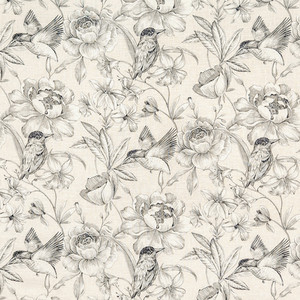 Hidden Bird Graphite by Carole Fabric - Fabric Carolina