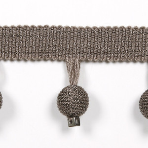 Le Lin Metallic Beaded Fringe Magnesium by Europatex Fabric - Fabric ...