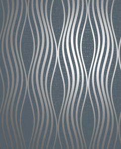 Valor Navy Wave Wallpaper by Fine Decor - Fabric Carolina