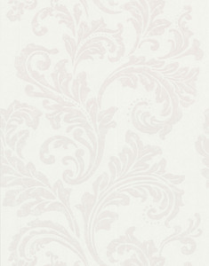 Grey Scroll Wallpaper by Lucky Day - Fabric Carolina