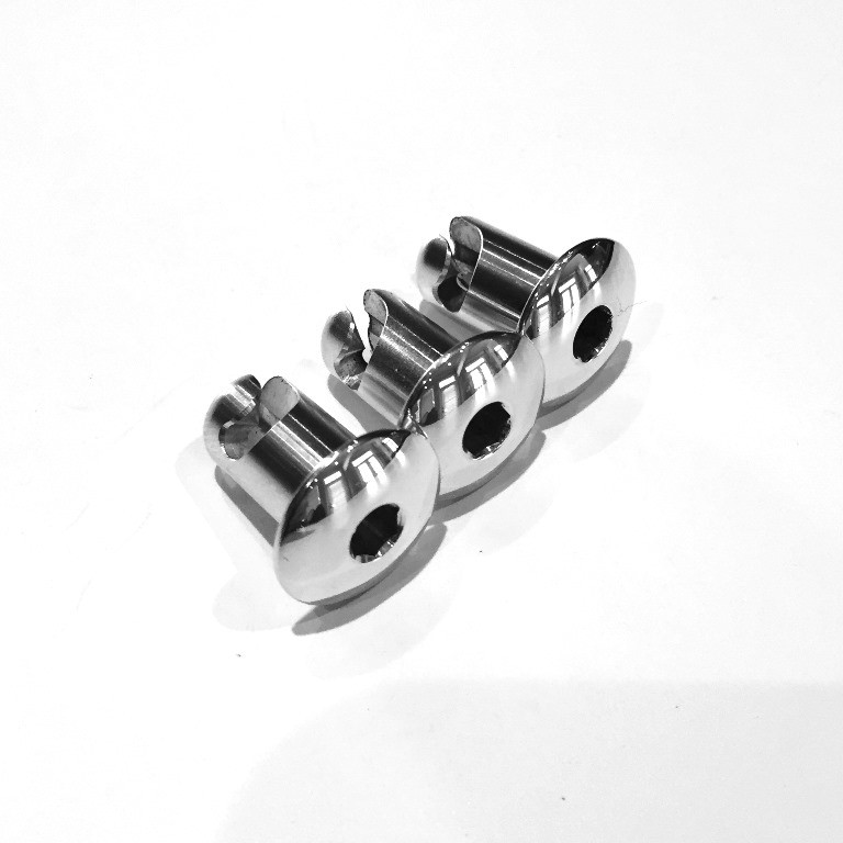 Polished Hex Head Qtr Turn DZUS Button Fasteners - 400 Dome 10pk