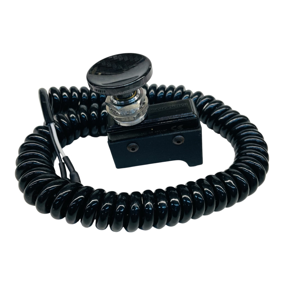 Crusher Transbrake Button - Carbon Illusion Concave Right Corded