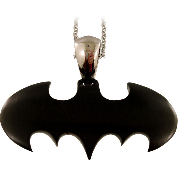 Batman Necklace, Stainless Steel Batman Emblem at StylinOnline