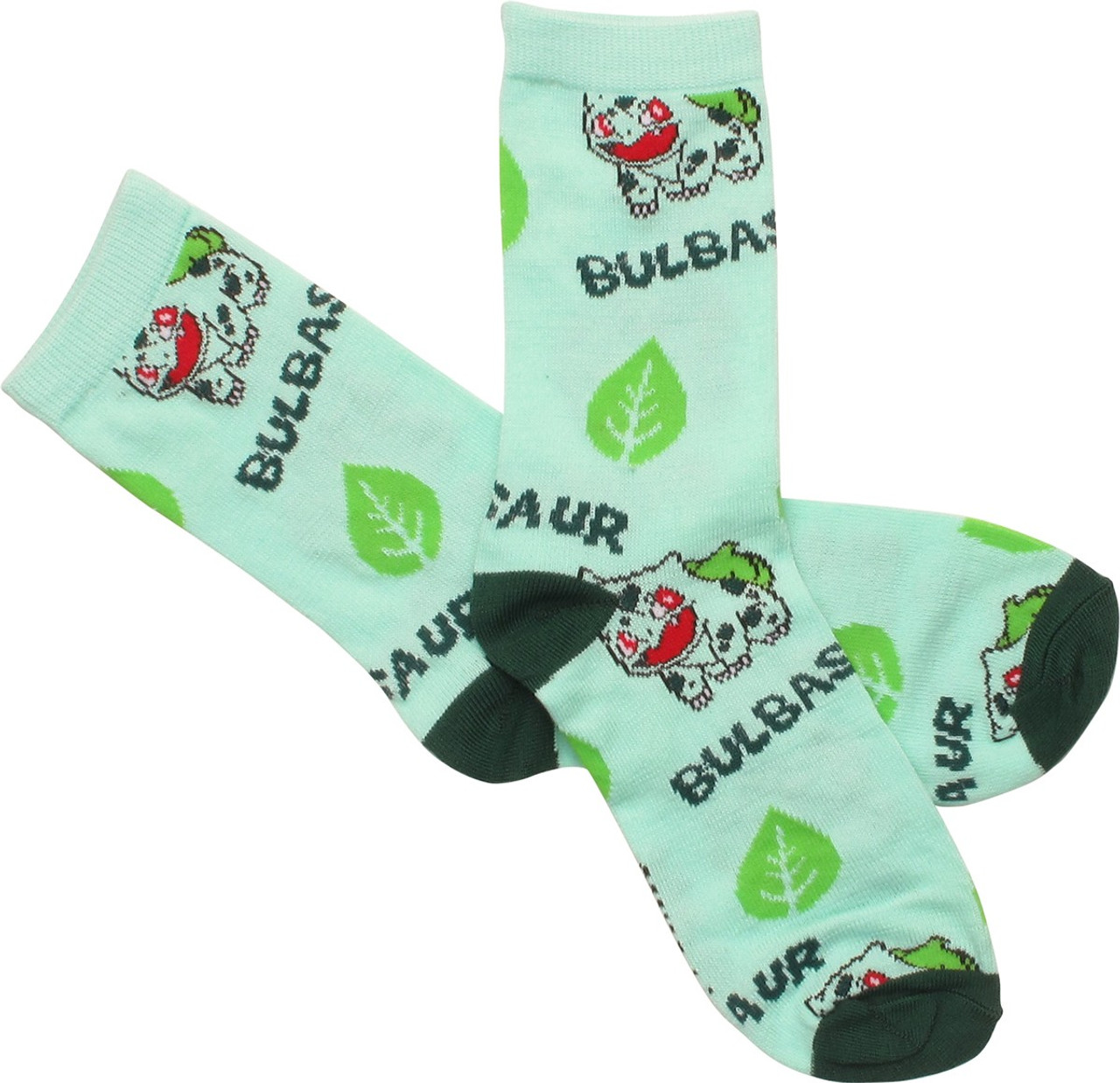 Pokemon Bulbasaur Name Crew Socks