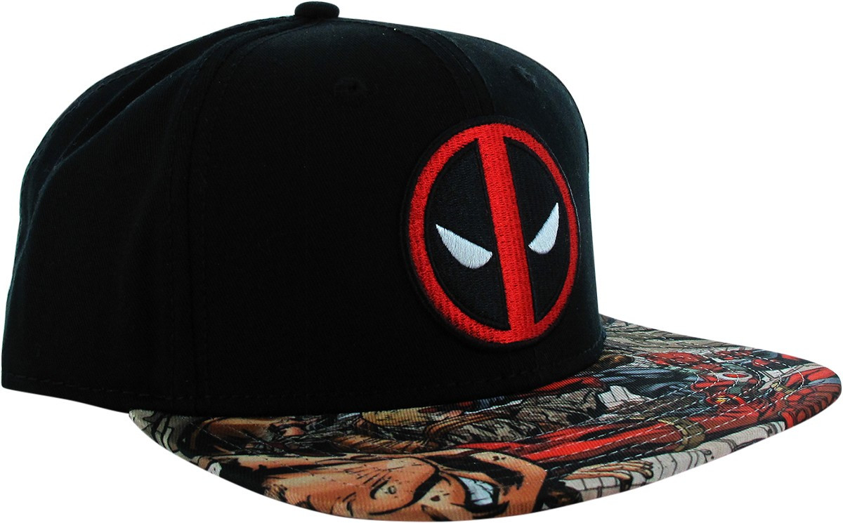 Deadpool Logo Sublimated Comic Bill Snapback Hat