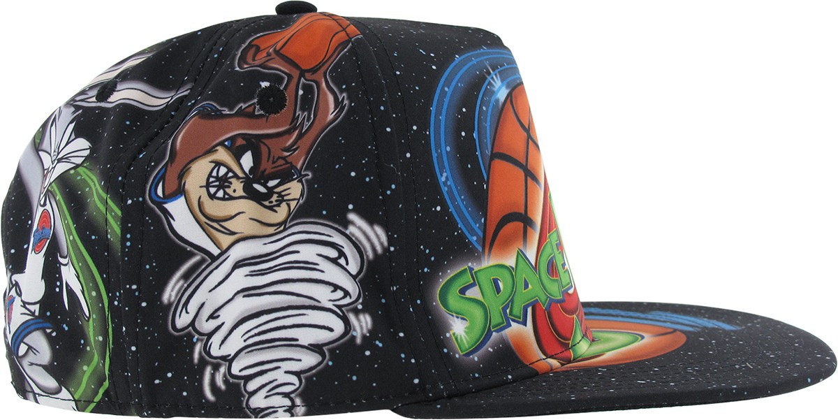 Space Jam Logo Sublimated Black Snapback Hat