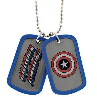 Captain America Shield Name Dog Tags