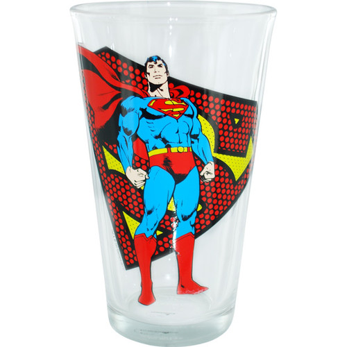 Superman Posing Pint Glass