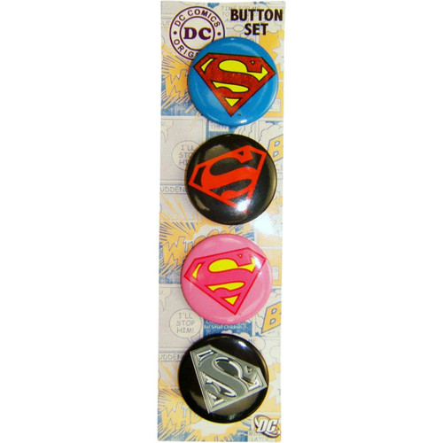 Superman Logos Button Set